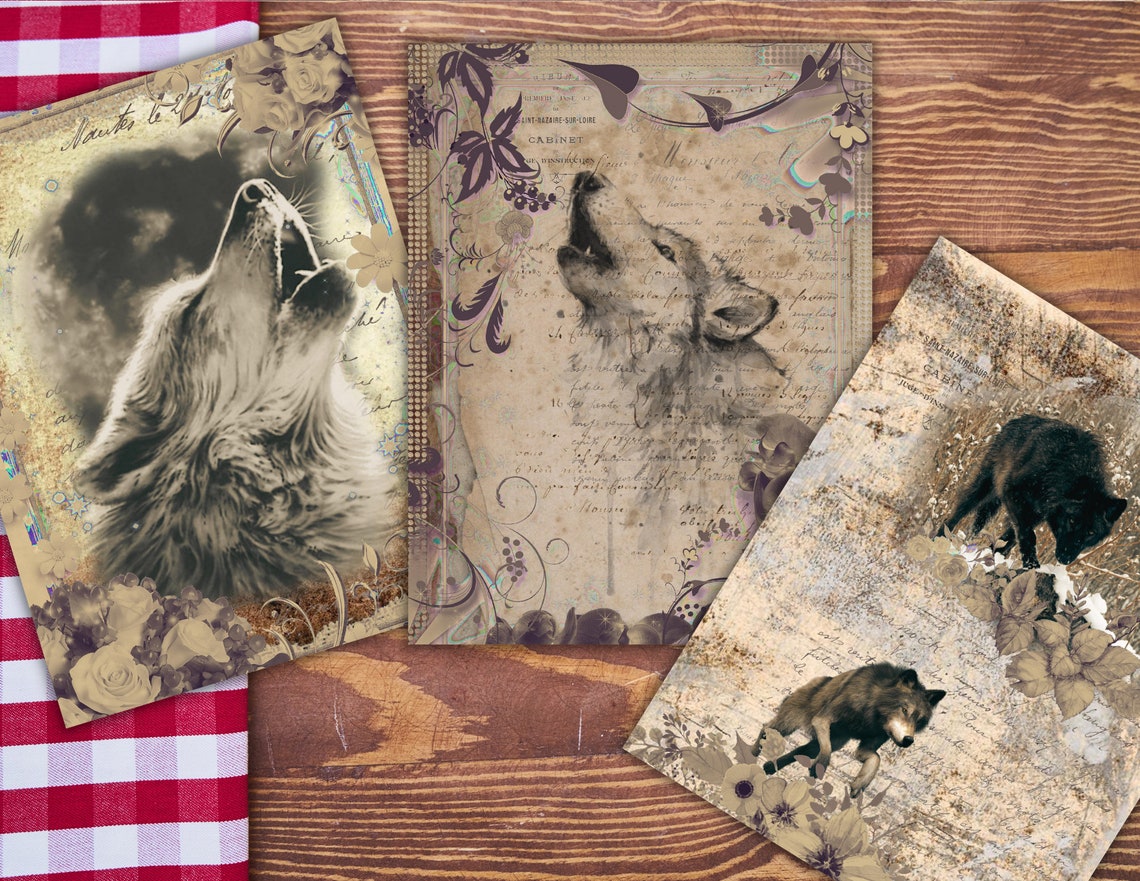Wild Wolves Junk Journal Kit Junk Journal Supplies Journal - Etsy