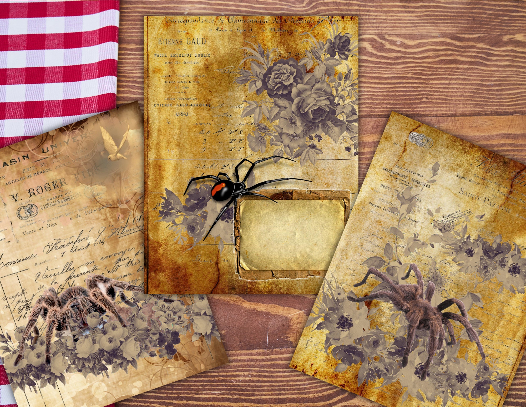 Spiders Junk Journal Kit Junk Journal Supplies Journal - Etsy