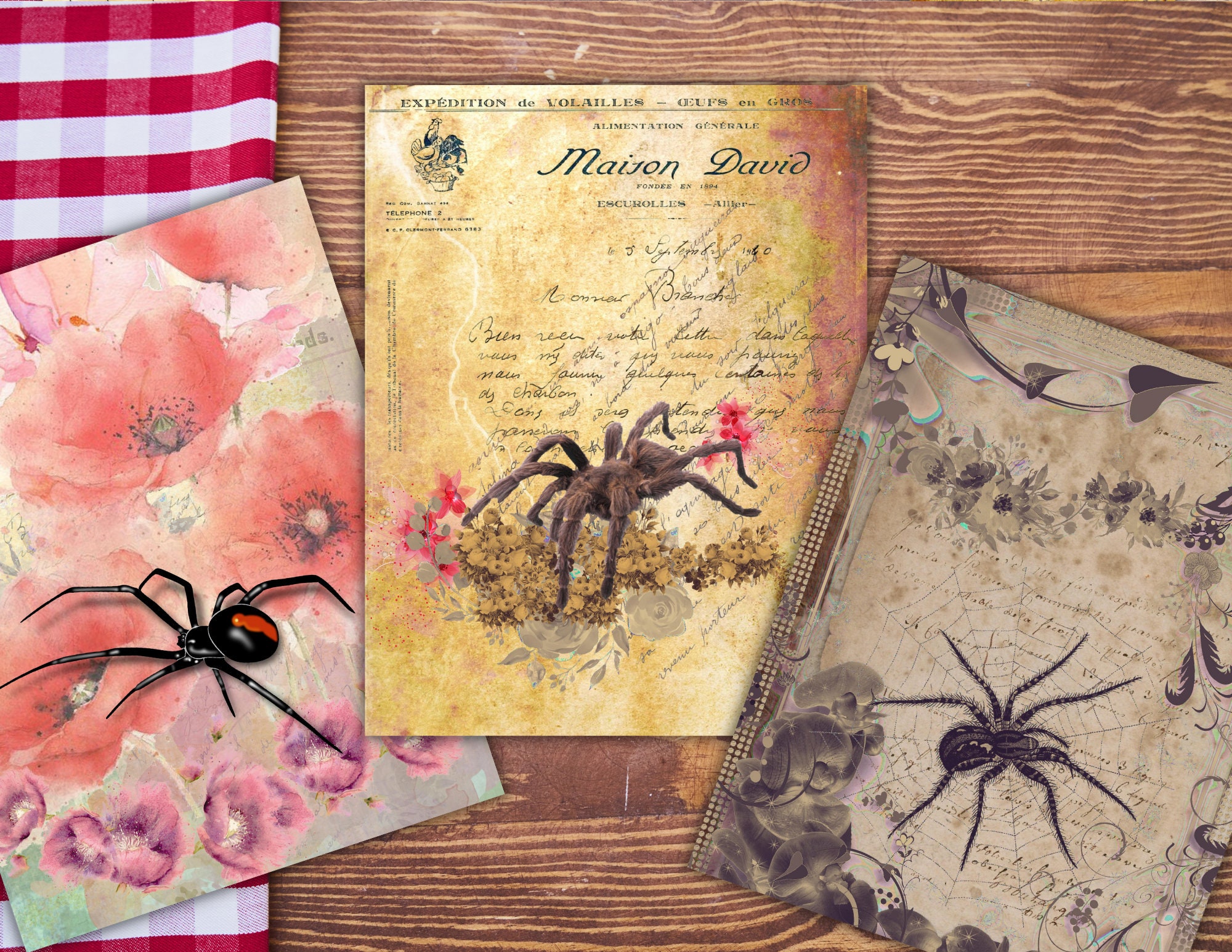 Spiders Junk Journal Kit Junk Journal Supplies Journal - Etsy