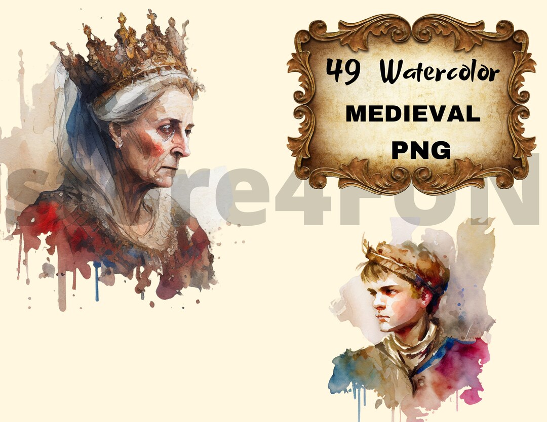Watercolor Medieval Living PNG Medieval Clipart Clip Art - Etsy