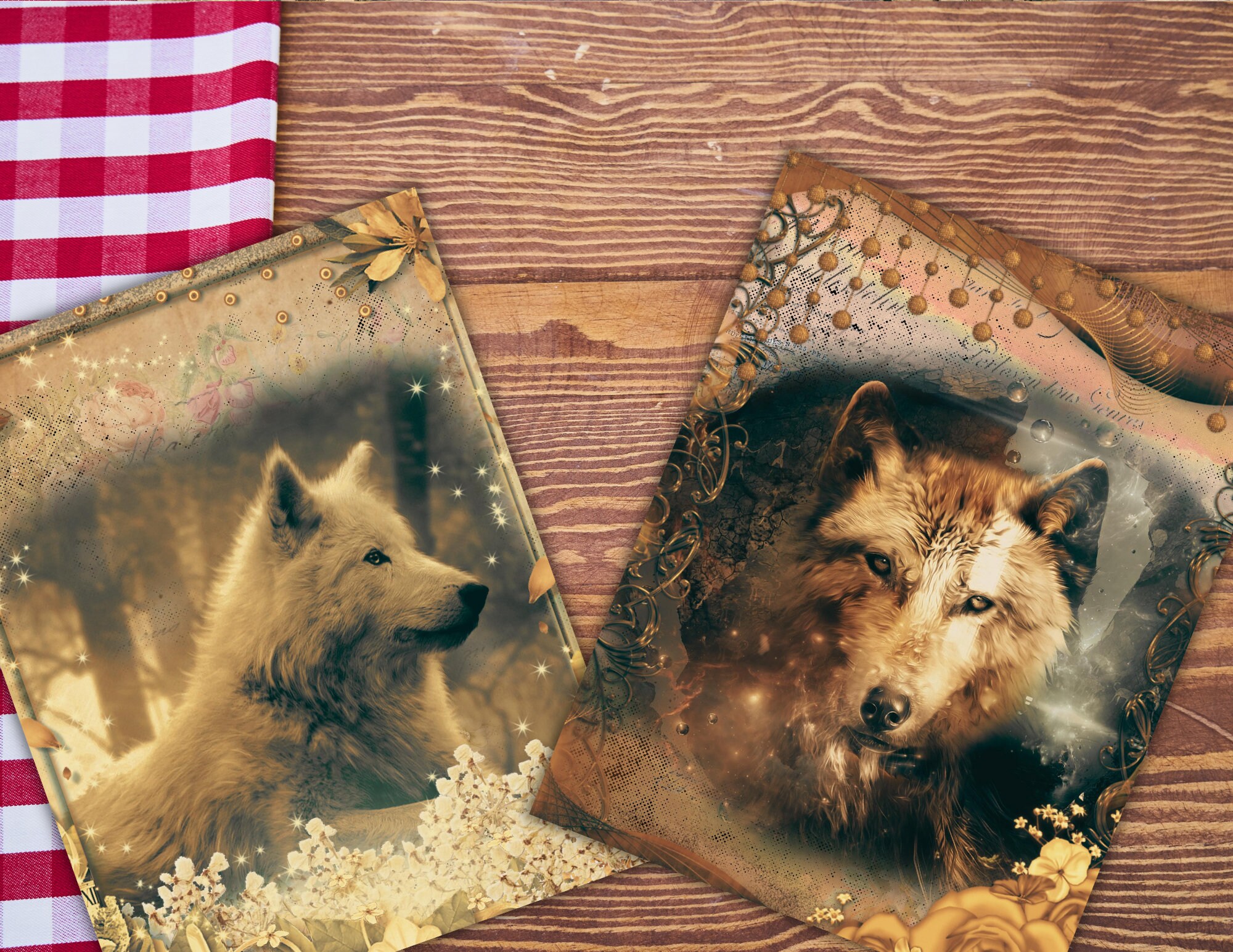 Wild Wolves Junk Journal Kit Junk Journal Supplies Journal - Etsy