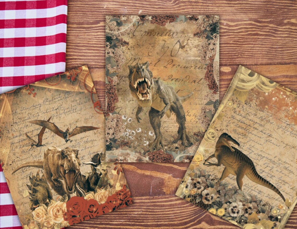 Dinosaurs Junk Journal Kit Printable Junk Journal Kit Dino - Etsy