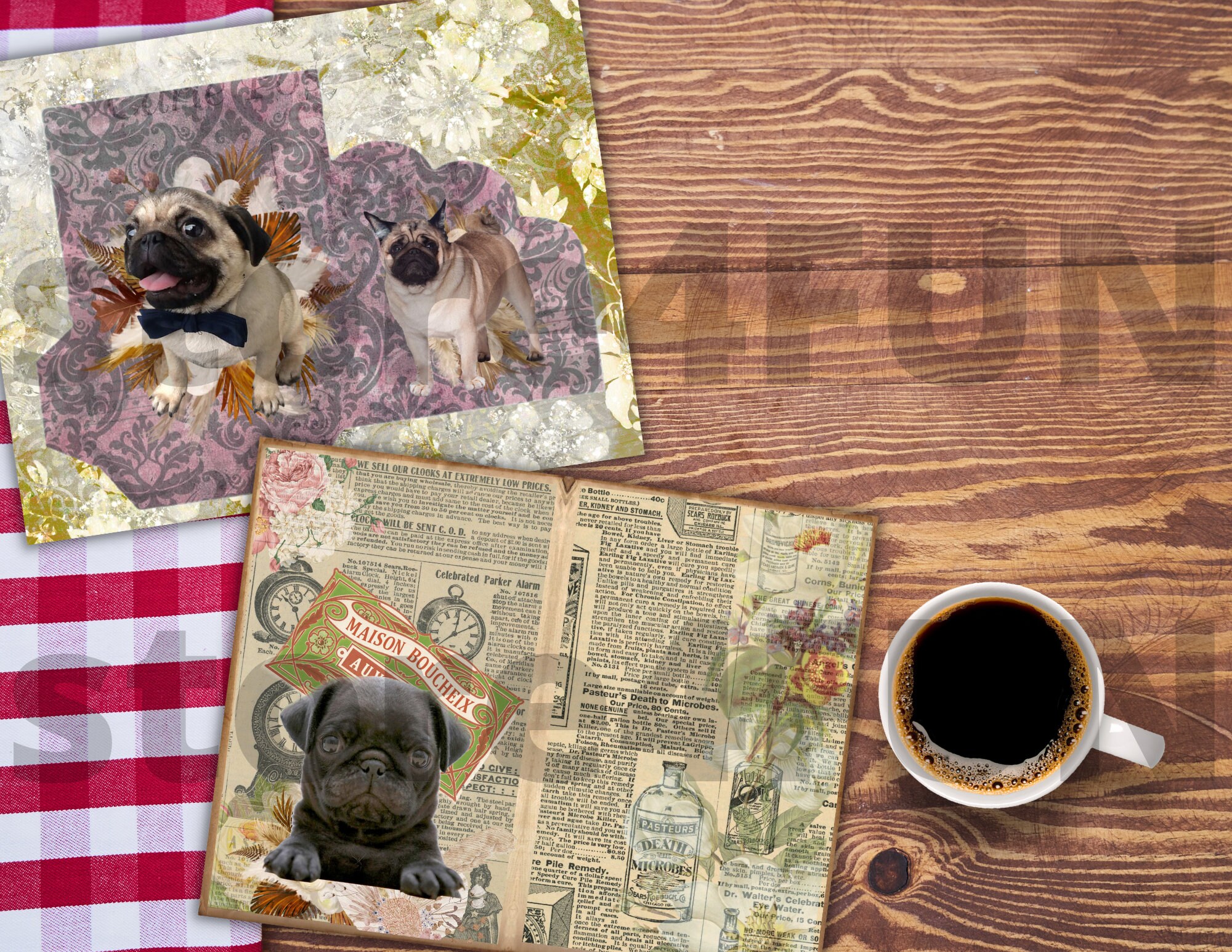 Cute Pug Junk Journal Kit Printable Junk Journal Kit Dogs - Etsy