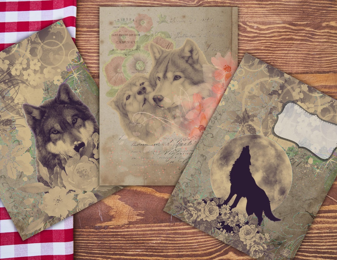 Wild Wolves Junk Journal Kit Junk Journal Supplies Journal - Etsy