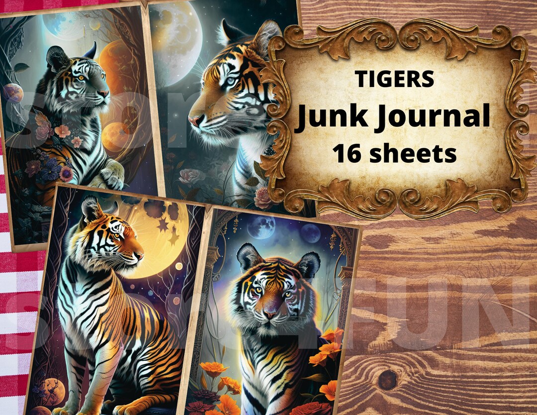 Tiger Junk Journal Kit Printable Junk Journal Kit Tigers - Etsy