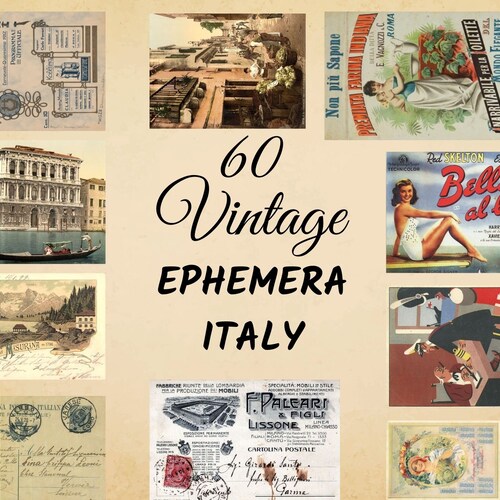 Digital Vintage Ephemera Kit Travel Italy - Etsy