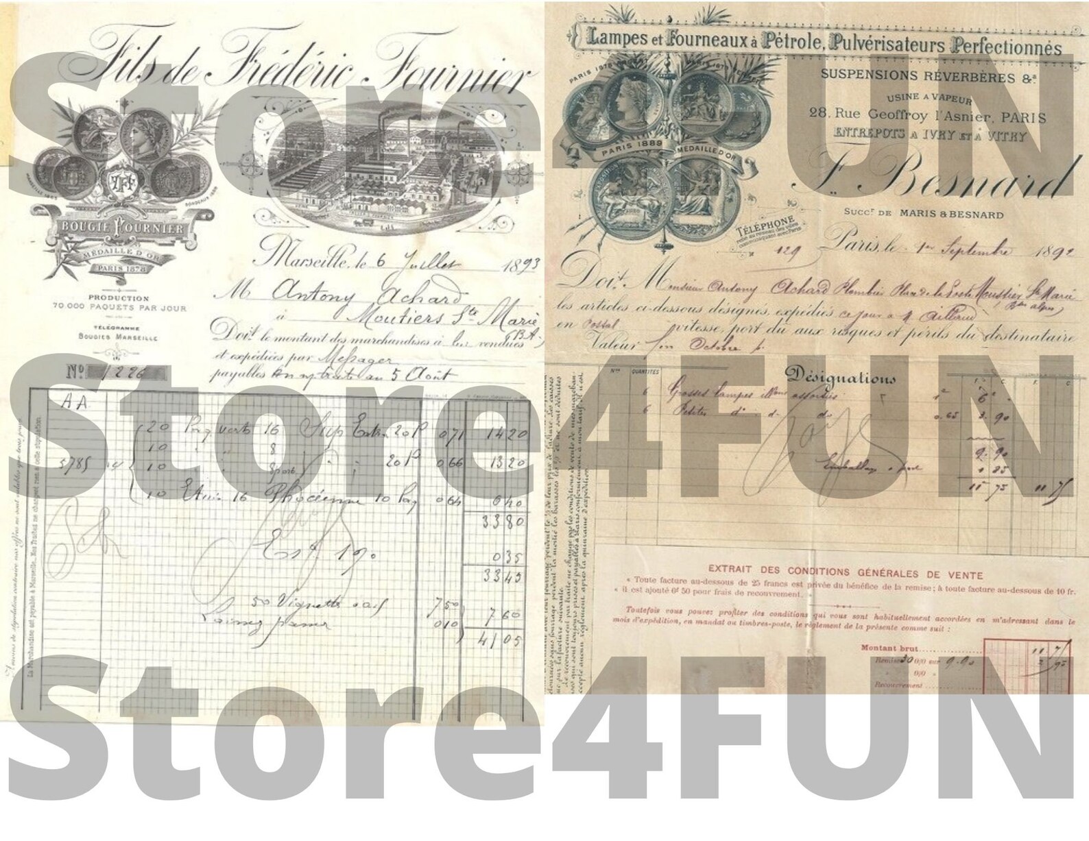 Digital Vintage Invoices Bills Advertisements Printable | Etsy