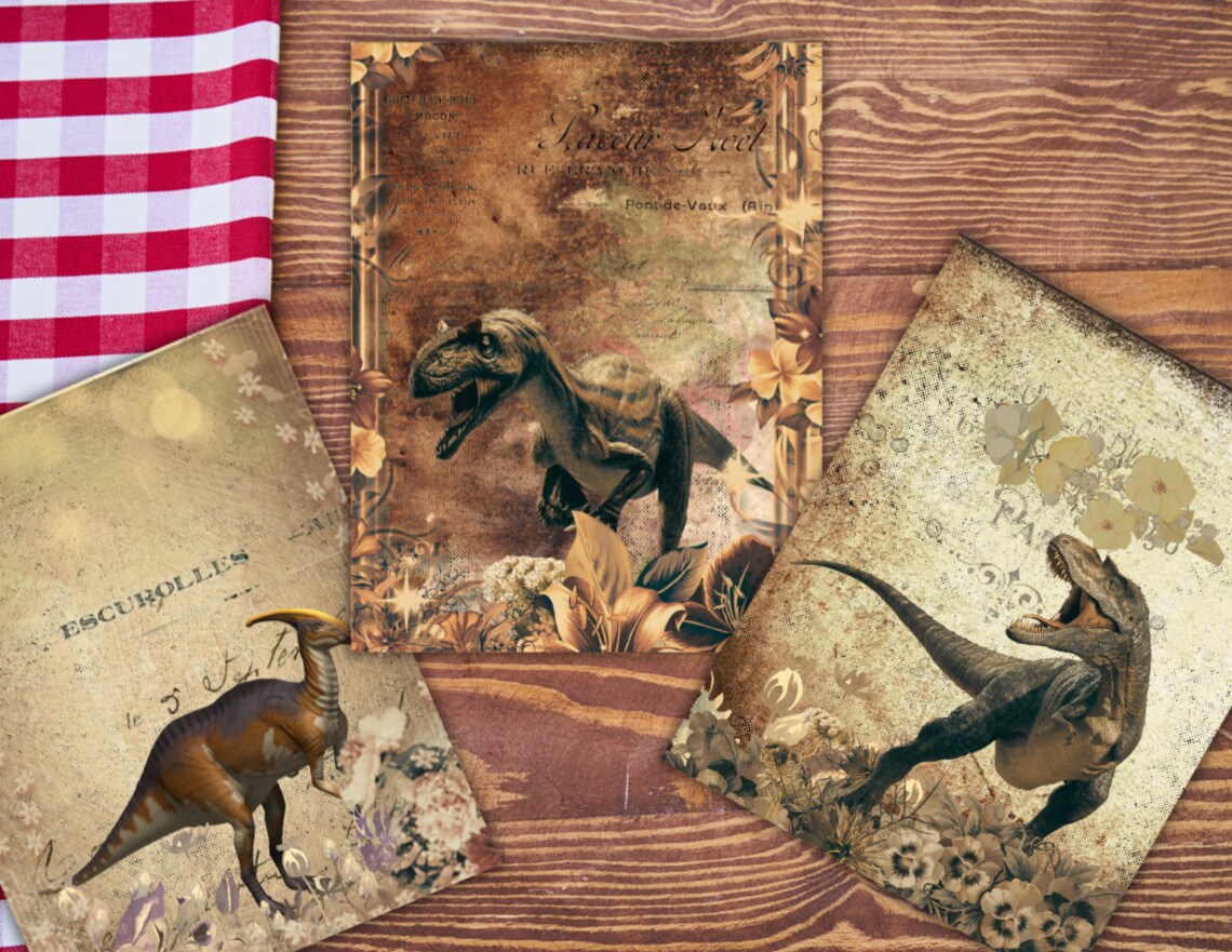 Dinosaurs Junk Journal Kit Printable Junk Journal Kit Dino - Etsy
