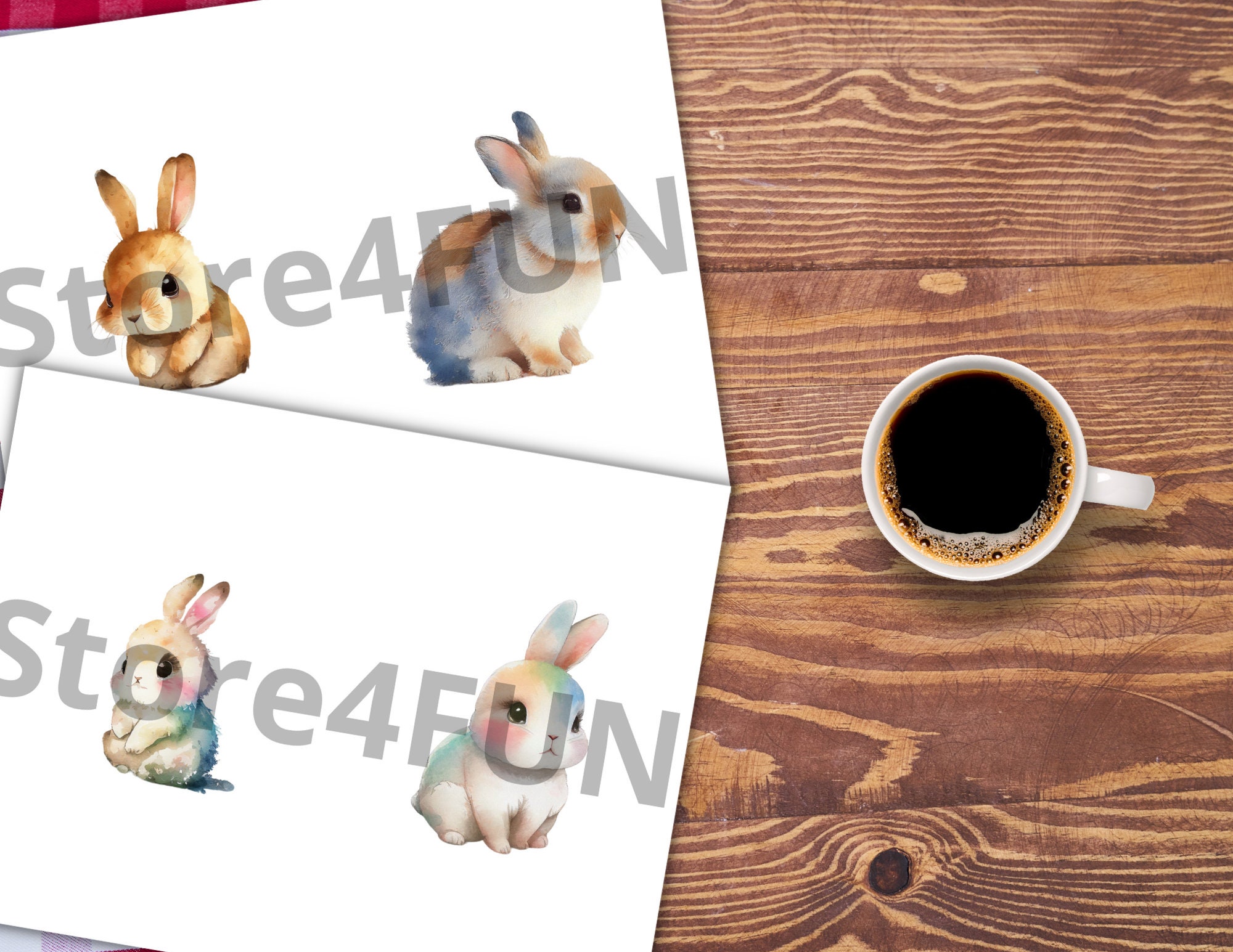 25x Watercolor Cute Bunny PNG Clipart Bunny Clip Art Rabbit - Etsy