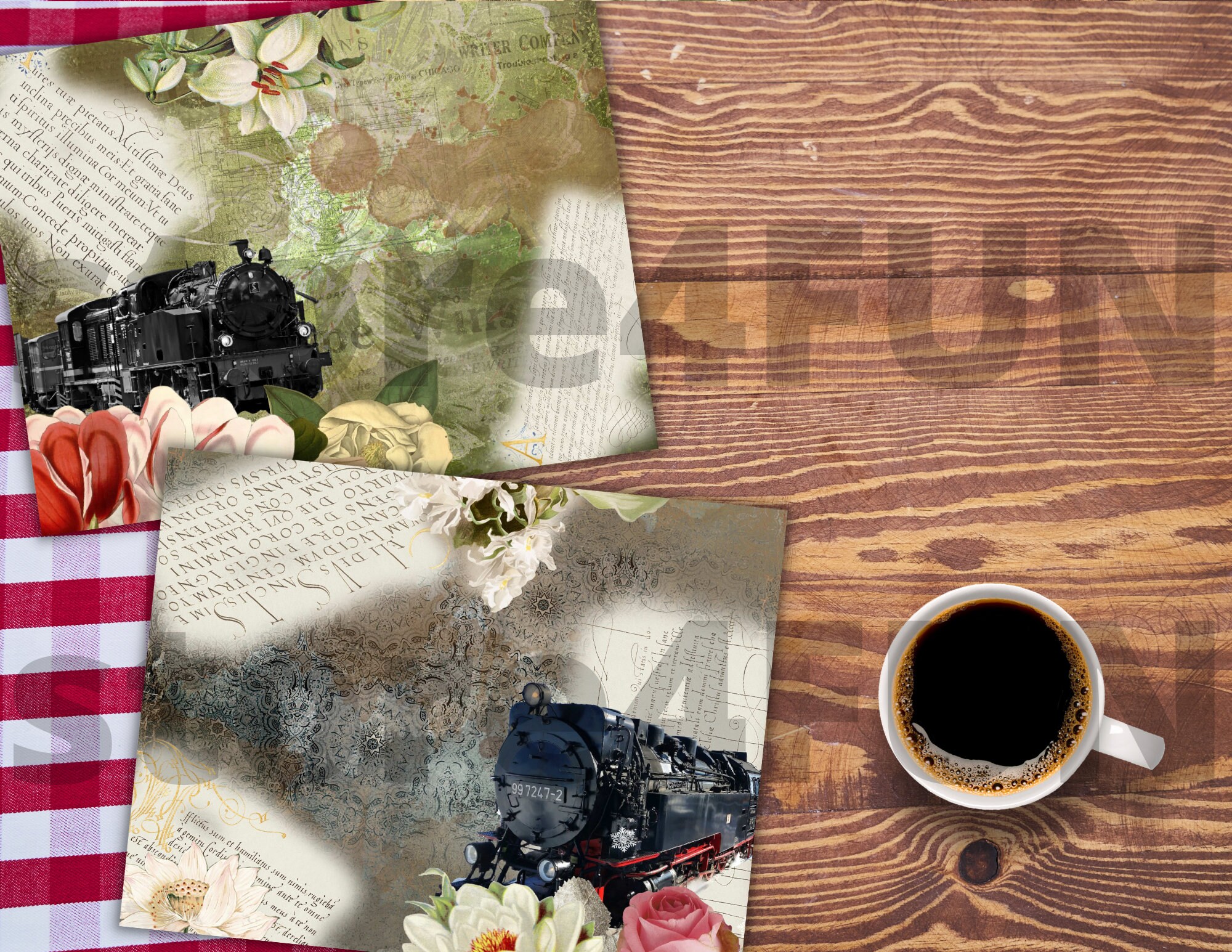 Vintage Train Junk Journal Kit Printable Junk Journal Kit - Etsy