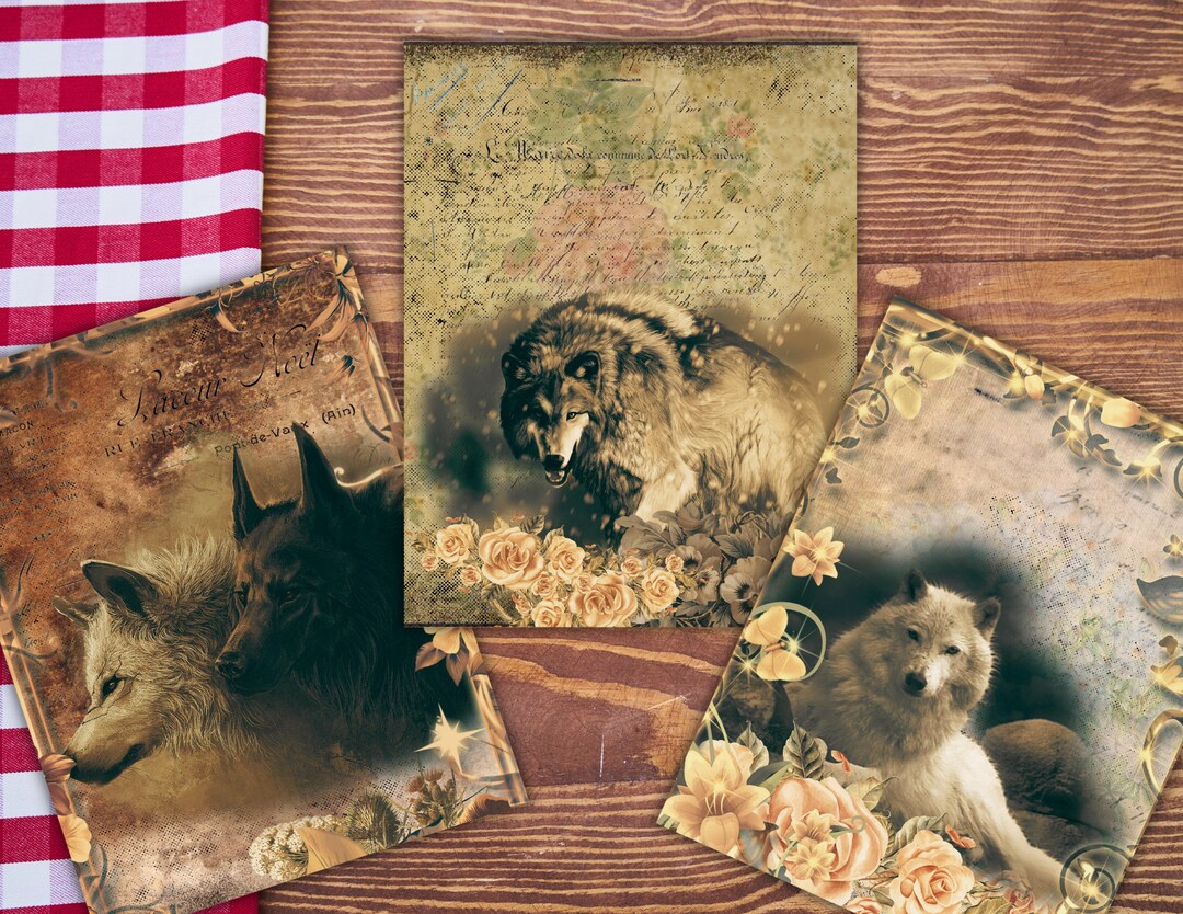 Wild Wolves Junk Journal Kit, Junk Journal Supplies, Journal Printables ...