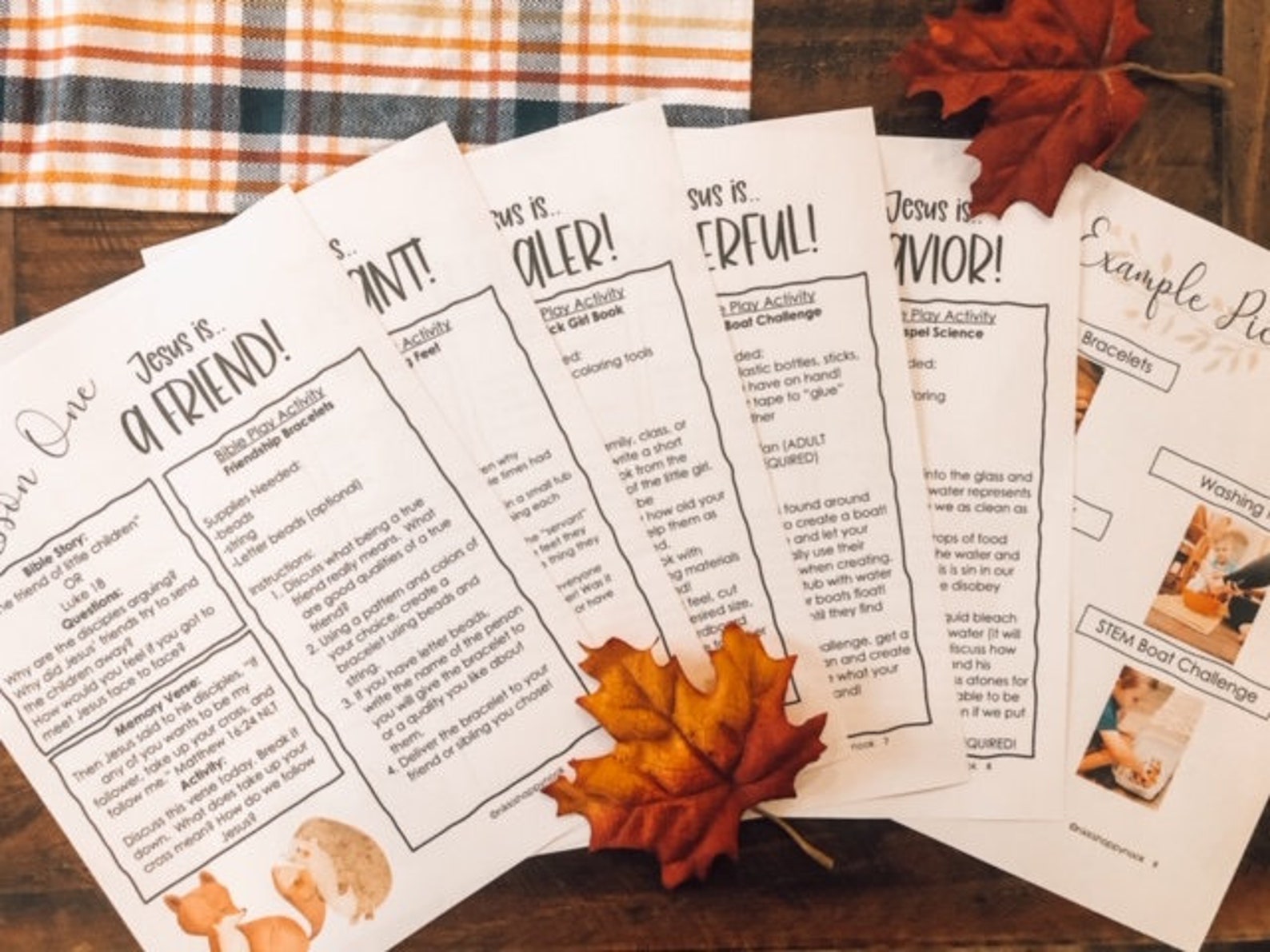 Fall Study of Jesus PRINTABLE - Preschool Bible Study - Autumn Bible ...