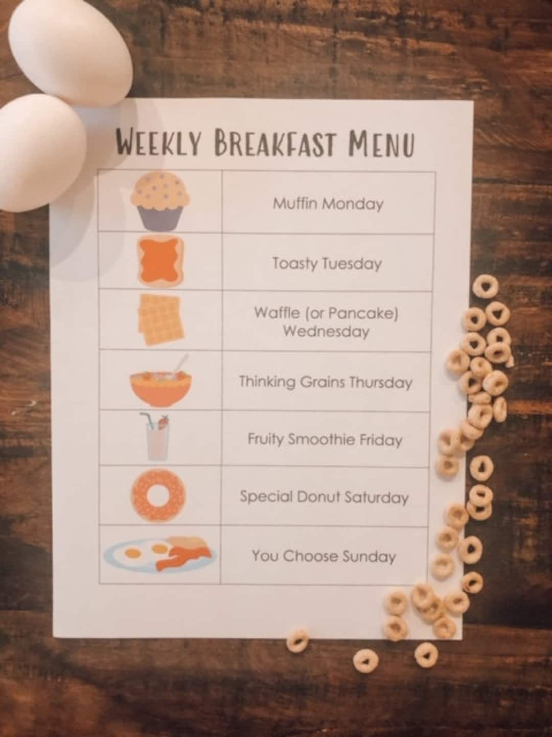 Breakfast Menu - Breakfast for Kids - Breakfast Meal Planning ...