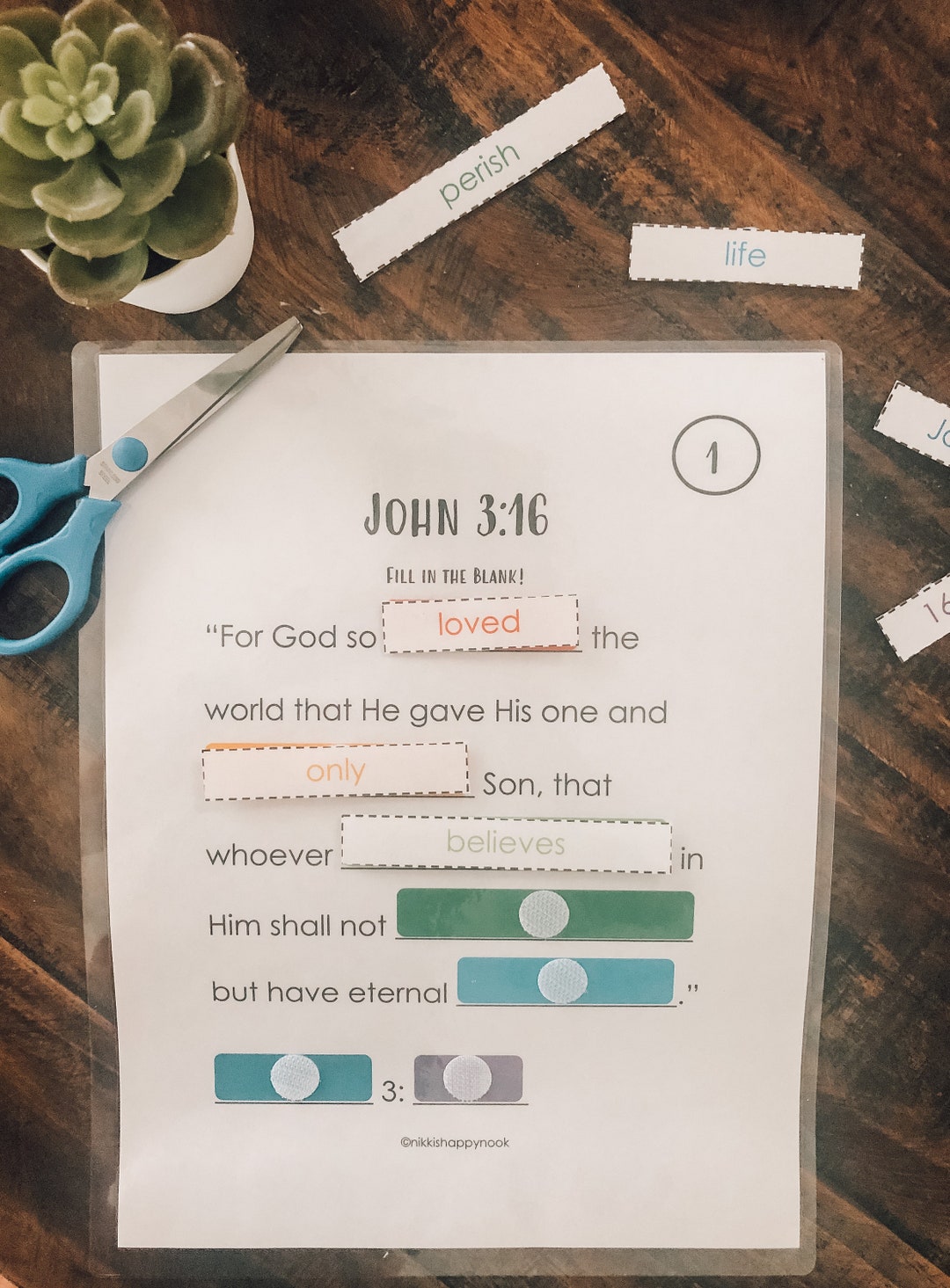 John 3:16 Scaffolded Fill in the Blank Activity - Hands-on Bible Verse ...