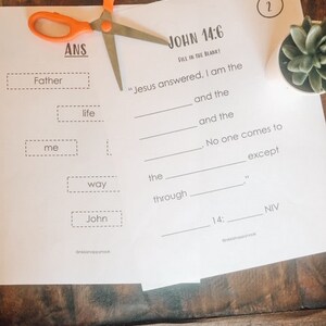 John 14:6 Scaffolded Fill in the Blank Activity - Hands-on Bible Verse ...