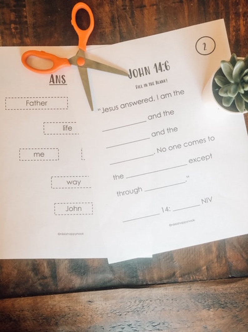 John 14:6 Scaffolded Fill in the Blank Activity - Hands-on Bible Verse ...