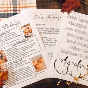 Fall Study of Jesus PRINTABLE - Preschool Bible Study - Autumn Bible ...