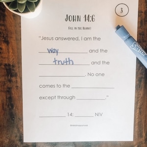 John 14:6 Scaffolded Fill in the Blank Activity - Hands-on Bible Verse ...