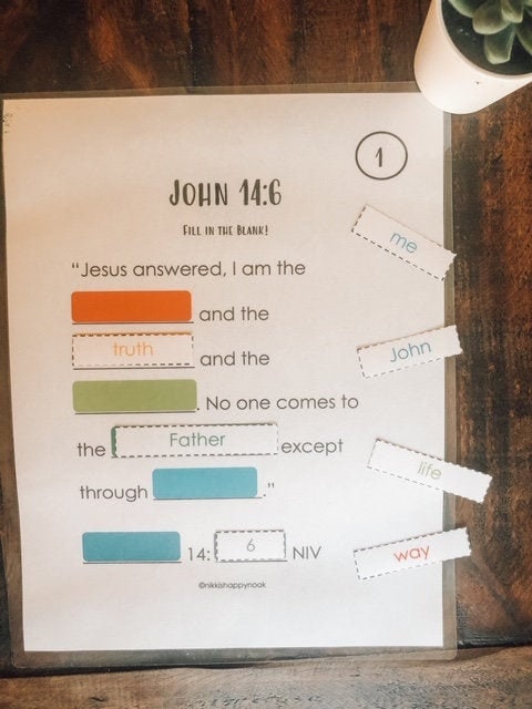 John 14:6 Scaffolded Fill in the Blank Activity - Hands-on Bible Verse ...