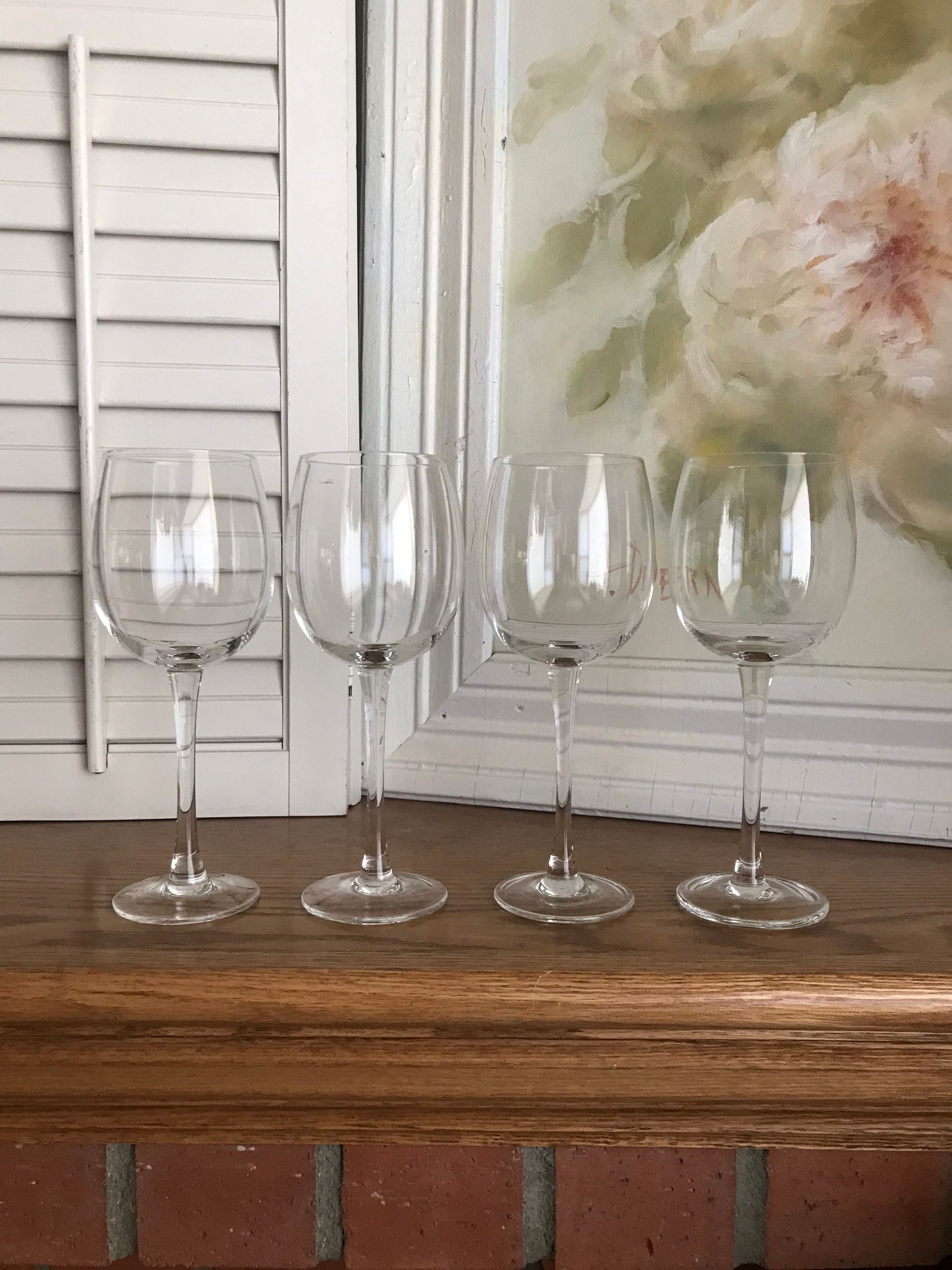 Vintage 1990s Montrachet Wine Glasses/ Set of 4/Long gated | Etsy