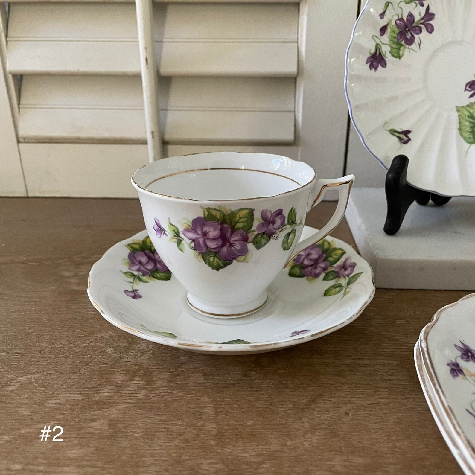 Vintage English Violet China Tea Set/assorted Violet Tea Cups - Etsy