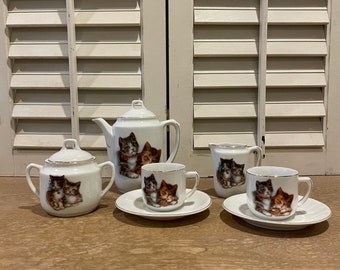 Kitty Tea Set - Etsy