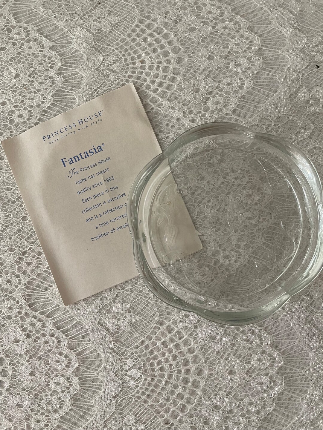 Vtg S4 Fantasia Princess House Tulip Crystal Coasters/romantic,academia ...