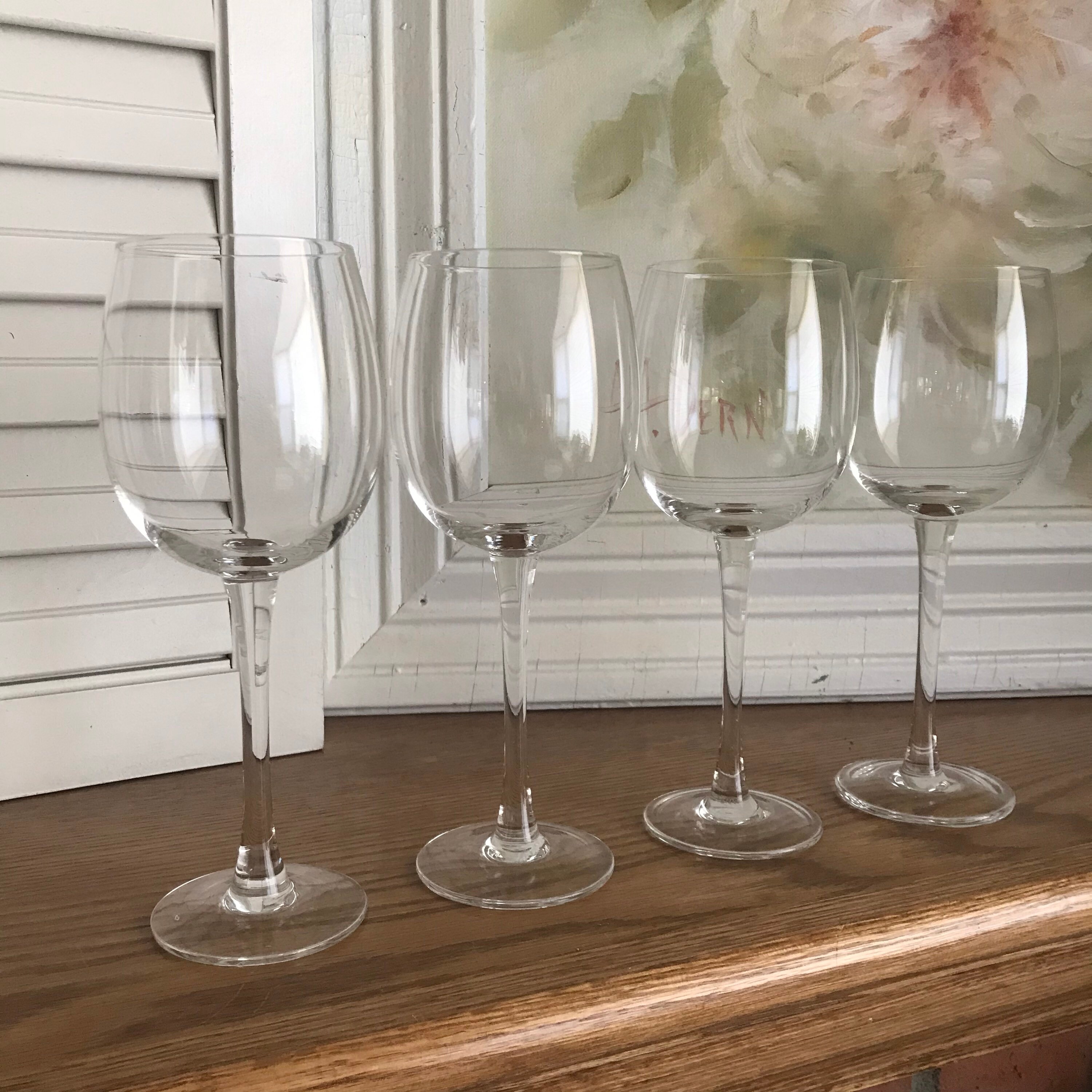 Vintage 1990s Montrachet Wine Glasses/ Set of 4/Long gated | Etsy