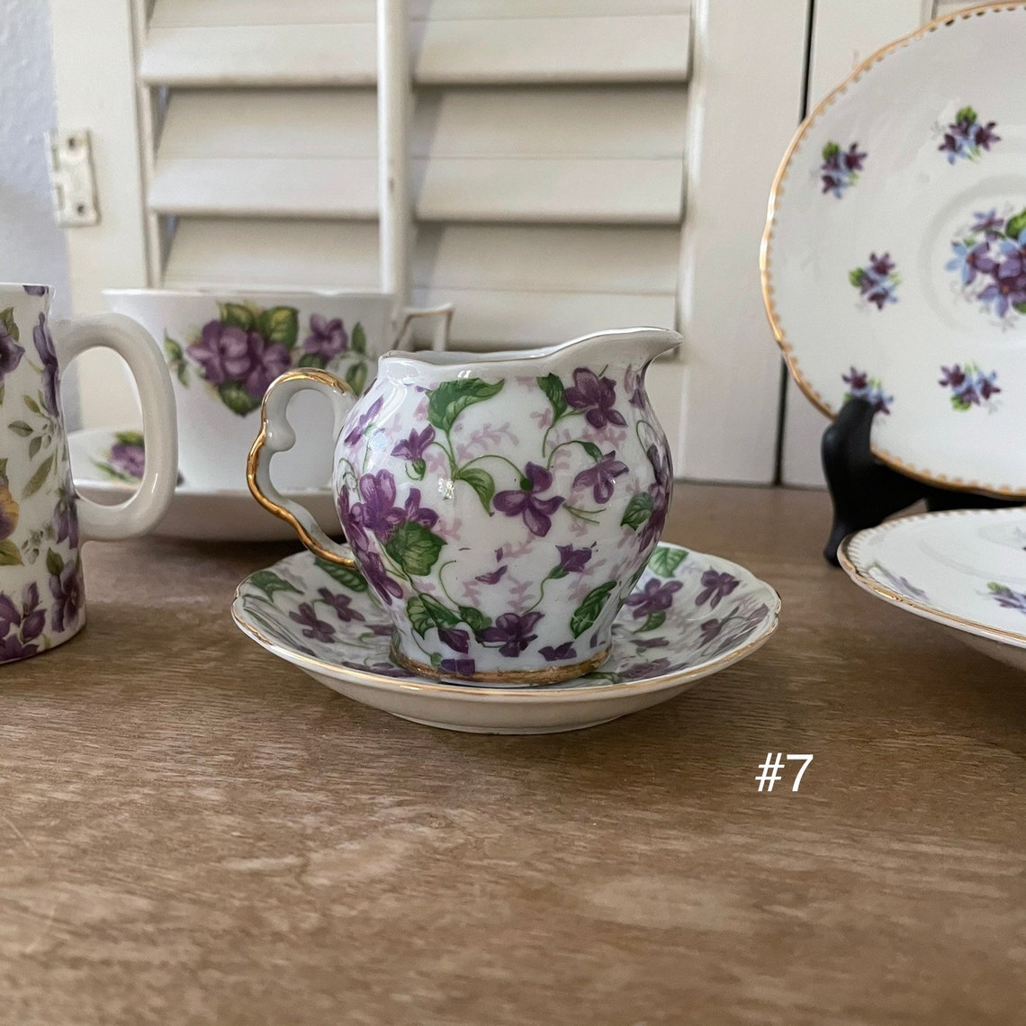 Vintage English Violet China Tea Set/assorted Violet Tea Cups - Etsy