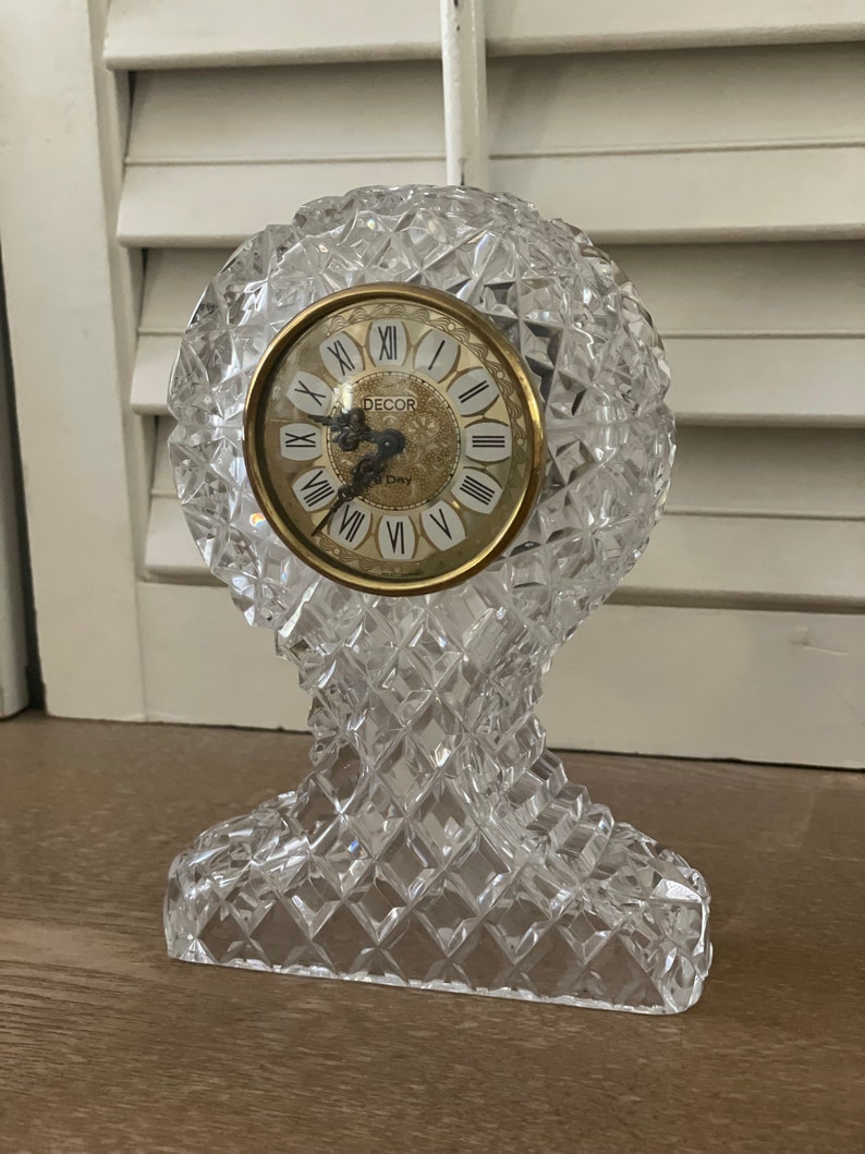Vintage Crystal Clock West Germany DECOR Table Top Analog - Etsy