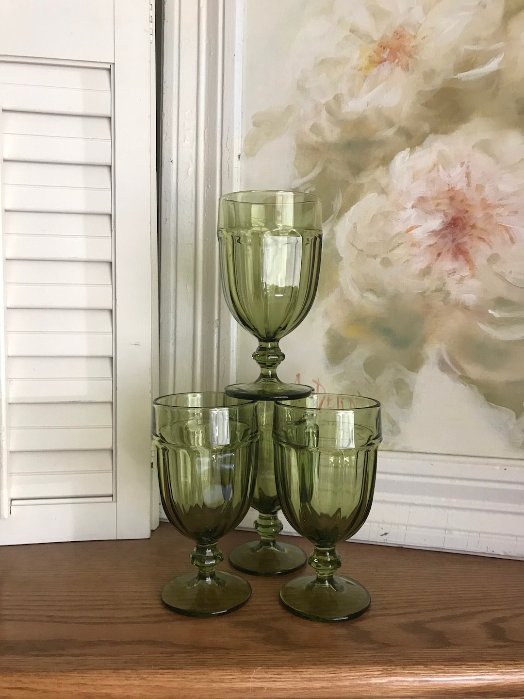 S5+ Vtg Libbey Duratuff Light Green Gibraltar Glasses/1960’s/water ...