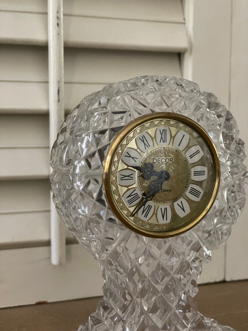 Vintage Crystal Clock West Germany DECOR Table Top Analog - Etsy