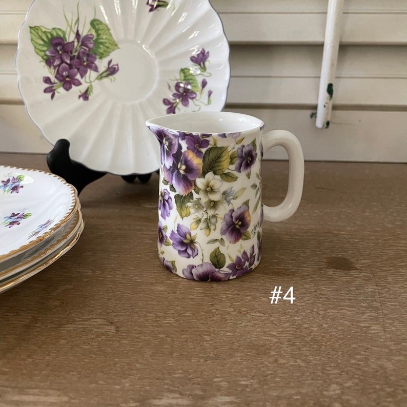 Vintage English Violet China Tea Set/assorted Violet Tea Cups - Etsy