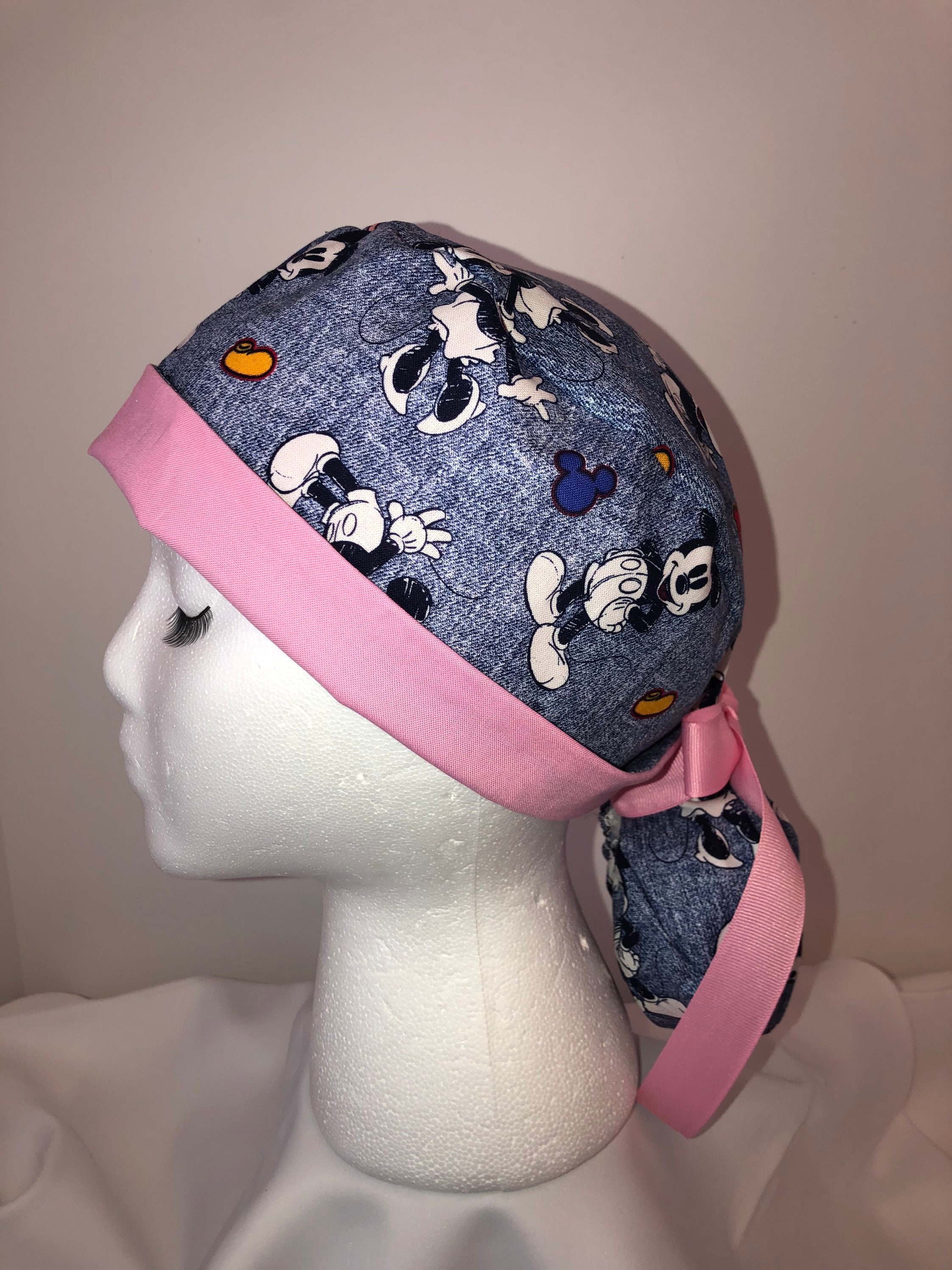 Ladies Disney Mickey and Minnie Mouse Surgical Scrub Hat Cap With ...