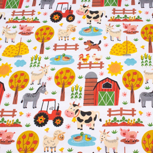 Farm Animal Fabric - Etsy