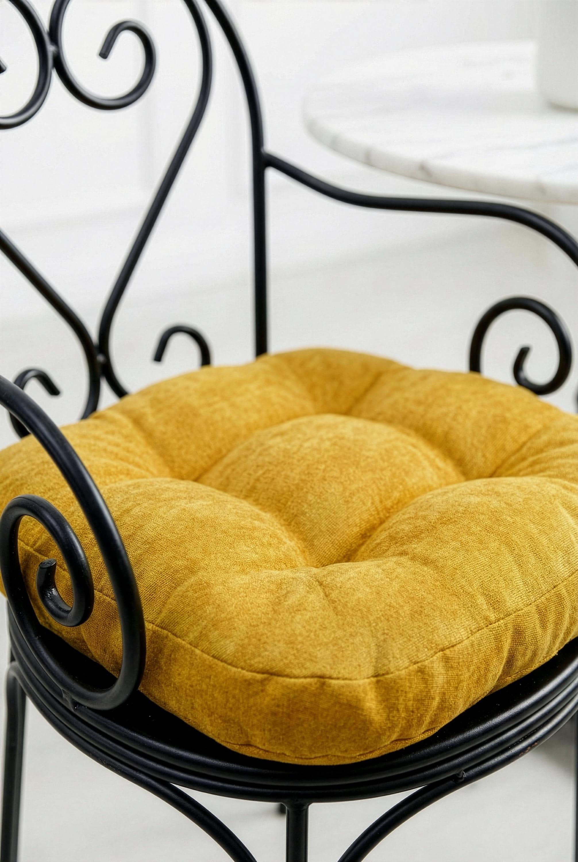 U-shape Seat Cushion, Chair Cushion With Ties, Mustard 15 Inch - Etsy