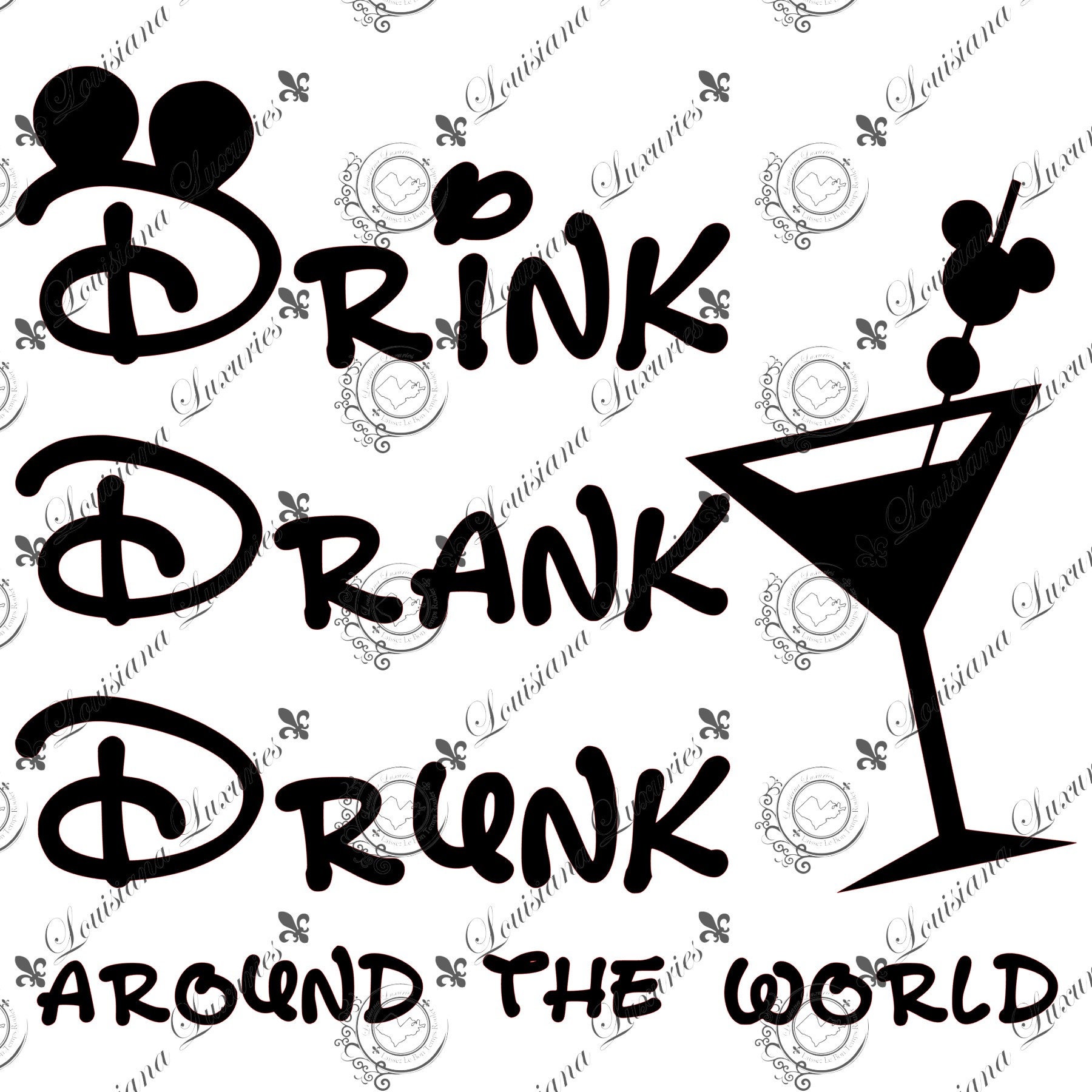 Drink, Drank, Drunk SVG, PNG, Files for Cricut or Silhouette Instant ...