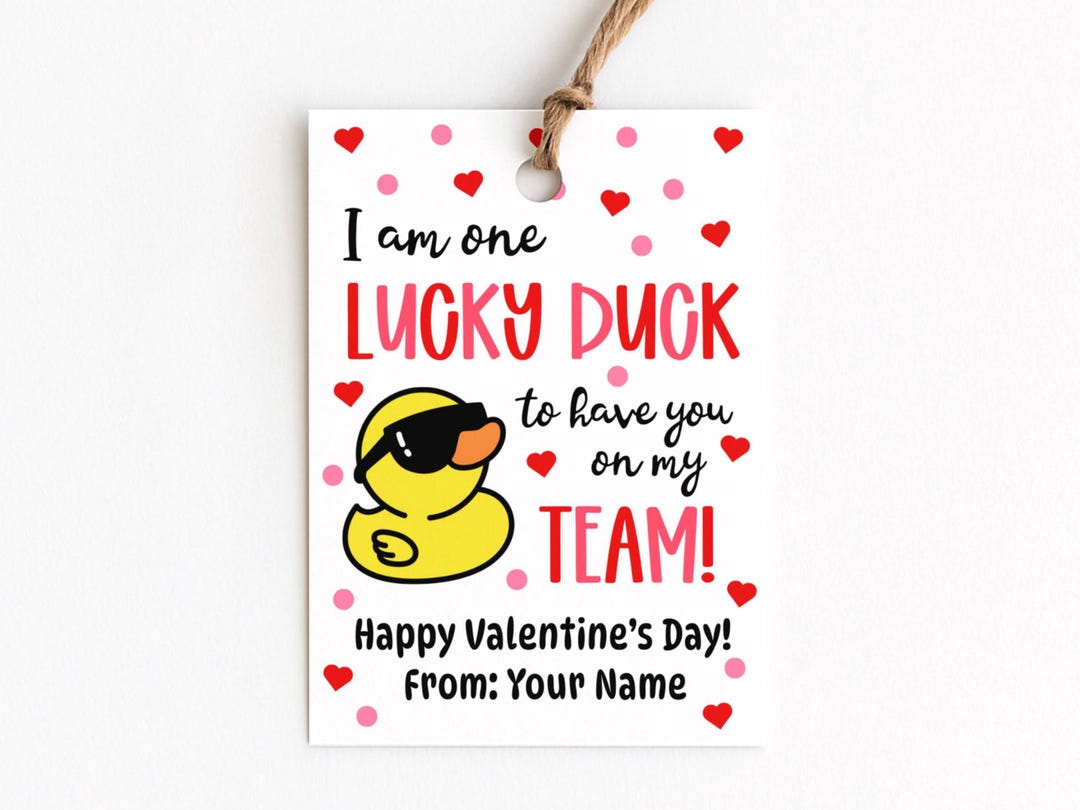 Lucky Duck Valentine Gift Tags | Team Gifts (digital Download) - Etsy