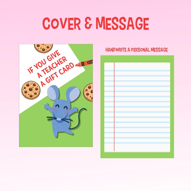 Teacher Gift Card Book | Printable Teacher Appreciation End of Year ...