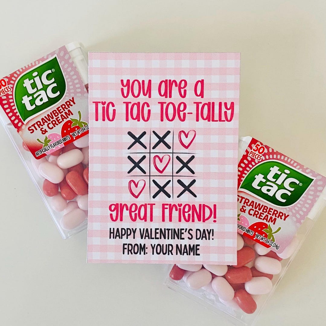 Tic Tac Toe Valentine's Day Cards | Kids Classroom Gift Tags (canva ...