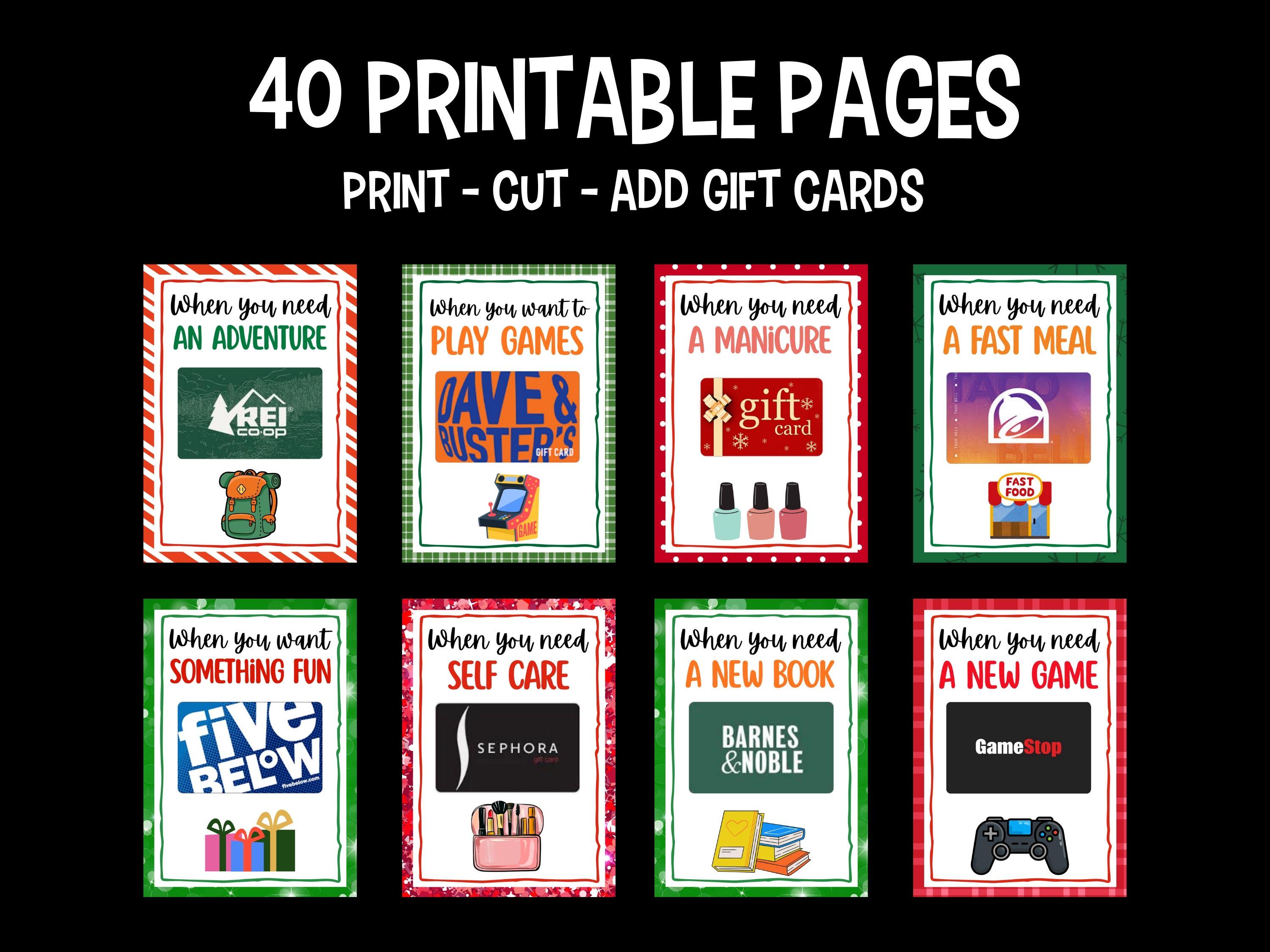 Christmas Gift Card Book | Printable Xmas Present Kids Teens Teenagers ...