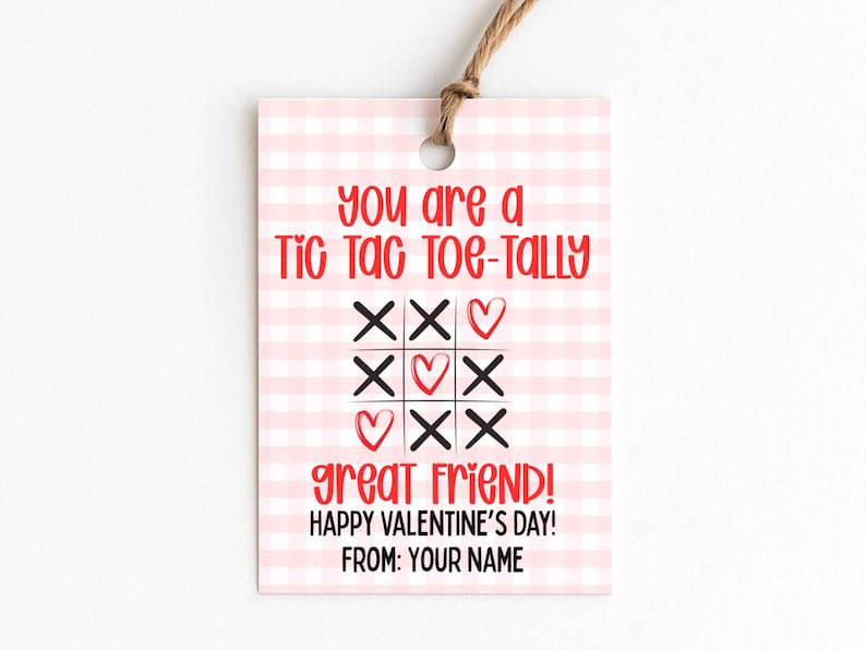 Tic Tac Toe Valentine's Day Cards | Kids Classroom Gift Tags (canva ...