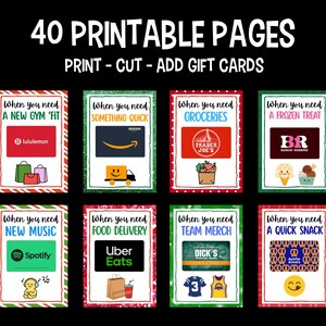 Christmas Gift Card Book | Printable Xmas Present Kids Teens Teenagers ...