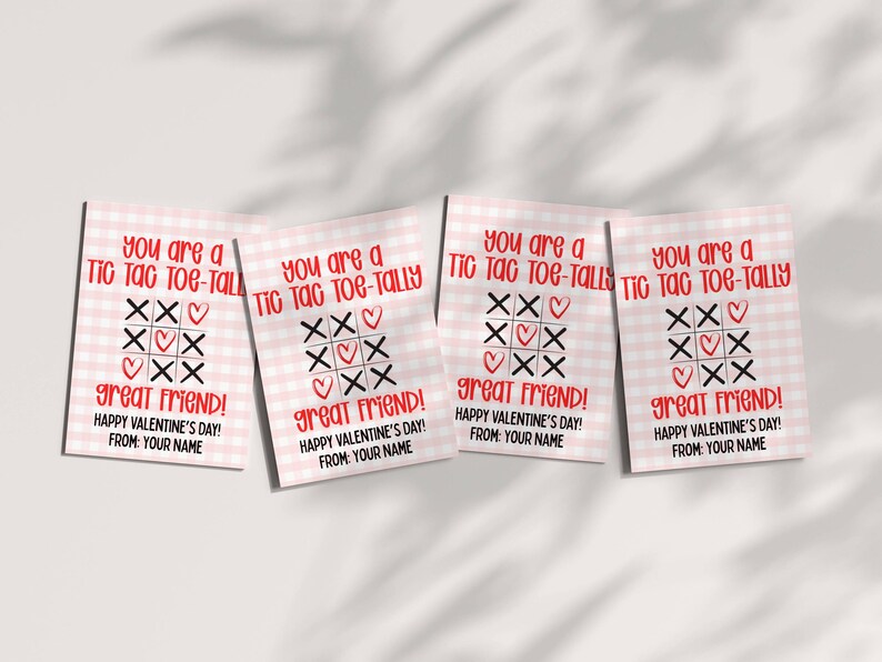 Tic Tac Toe Valentine's Day Cards | Kids Classroom Gift Tags (canva ...
