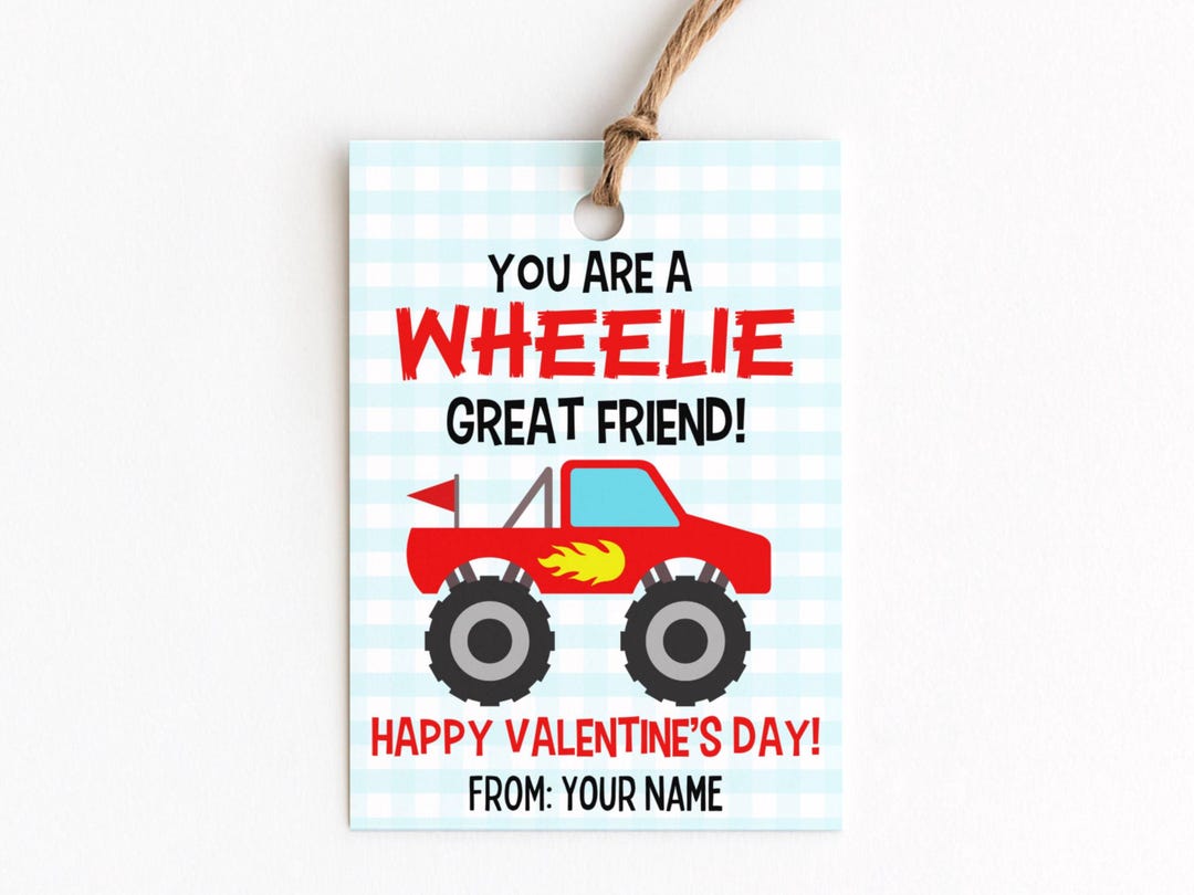 Monster Truck Valentine's Day Cards | Kids Classroom Printable (canva ...