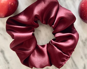 Festive RED SATIN SCRUNCHIE 2 Sizes free Uk Delivery When | Etsy UK