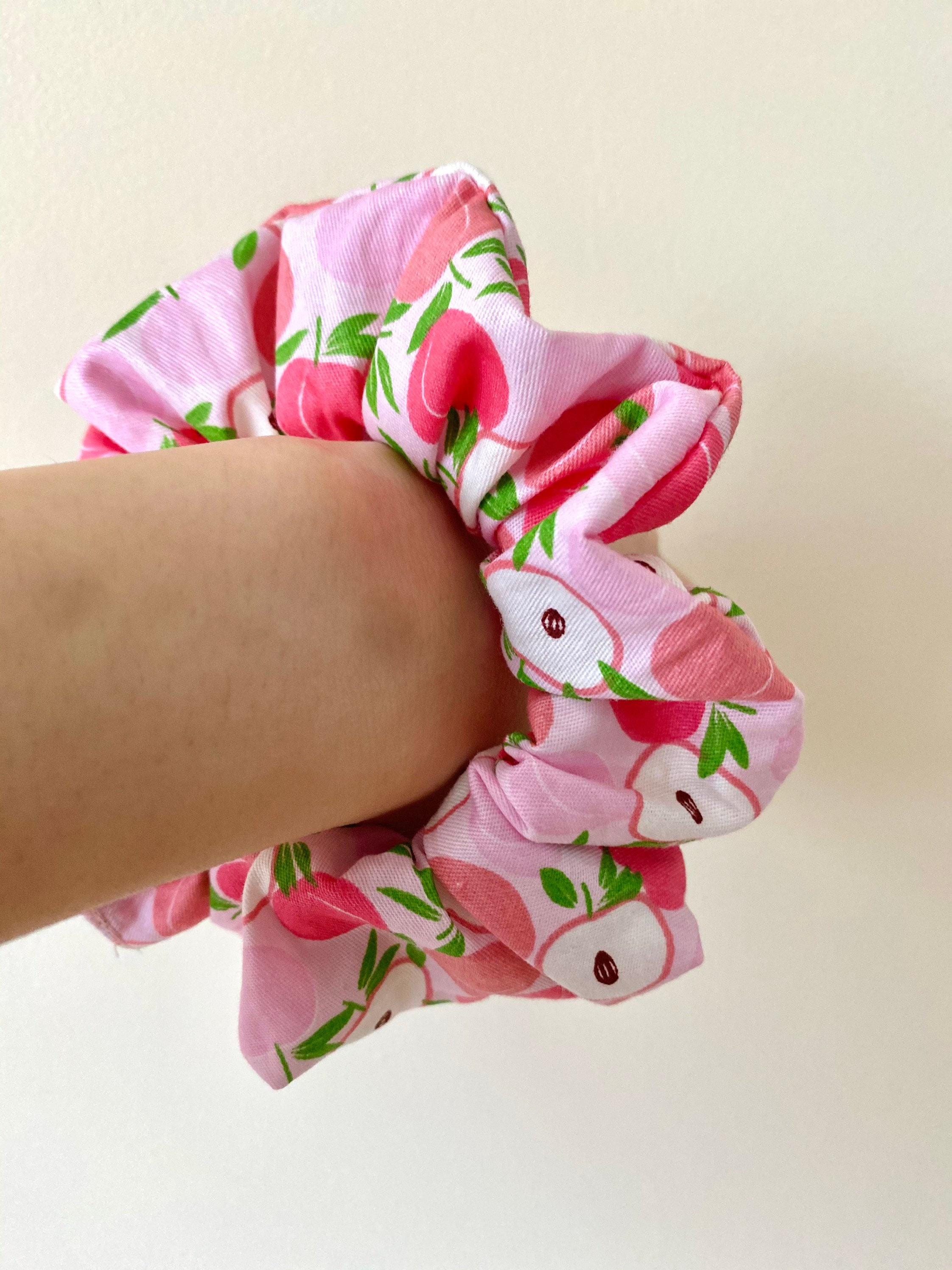 PEACH Fruit Print SCRUNCHIE Fun Funky Cute scrunchies | Etsy