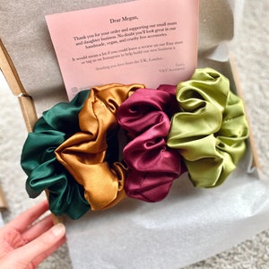 BURGUNDY Red SATIN SCRUNCHIE - 2 Sizes (free Uk Delivery When ...