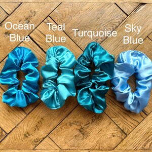 Sky BLUE SATIN SCRUNCHIE / Baby Blue - 2 Size Options (free Uk Delivery ...