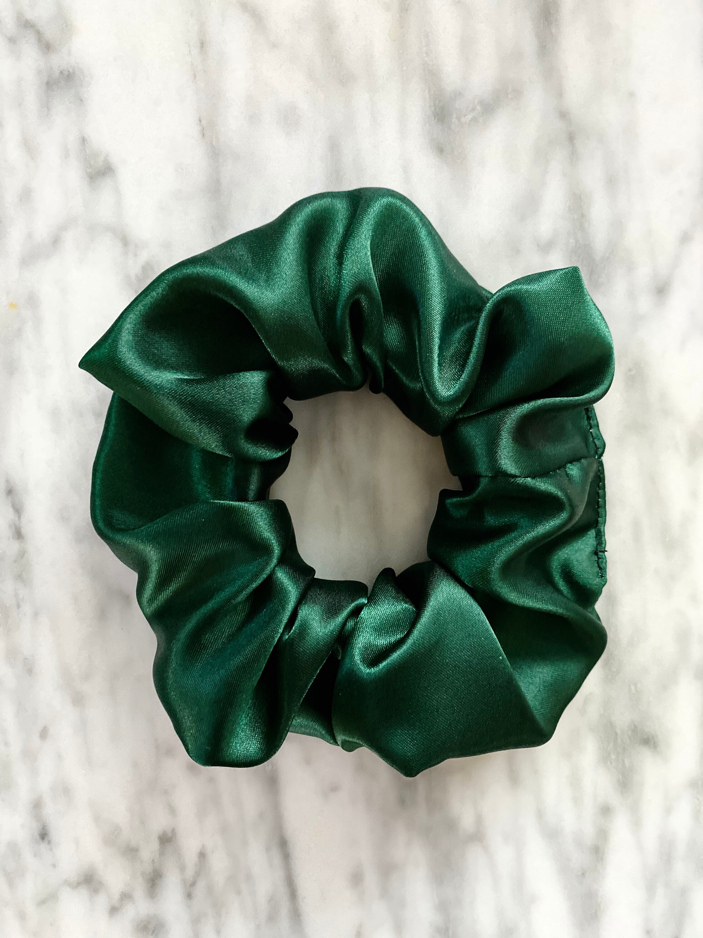 EMERALD Green SATIN SCRUNCHIE 2 Sizes free Uk Delivery When | Etsy UK